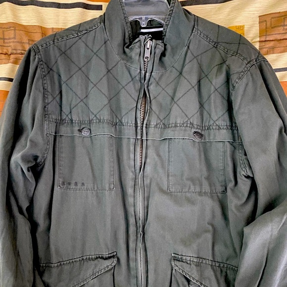 RVCA | Jackets & Coats | Large Olive Green Rvca Jacket Good Condition ...